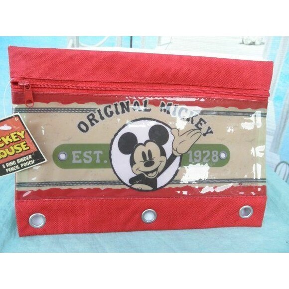 Disney | Other | New By Disney Mickey Mouse 3 Ring Binder Pencil Pouch ...